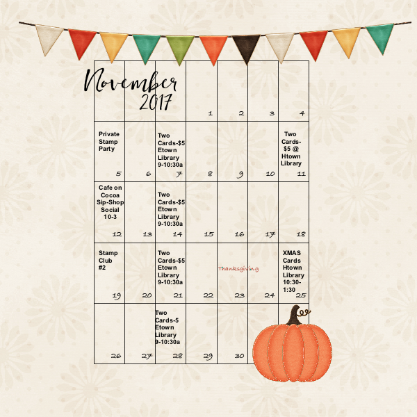 November Calendar/Classes
